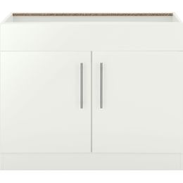 Wiho-K&uuml;chen Sp&uuml;lenschrank WIHO K&Uuml;CHEN, B:100cm H:82cm T:57cm, wei&szlig;, K&uuml;che, Schr&auml;nke, "Cali", 100 cm breit, ohne Arbeitsplatte