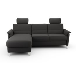 Sit & More Ecksofa SIT & MORE, B:244cm H:89cm T:163cm, grau, 100% Polyester, Wohnzimmer, Sofas, "Palmera L-Form, B: 244 cm", optional Schlaffunktion &