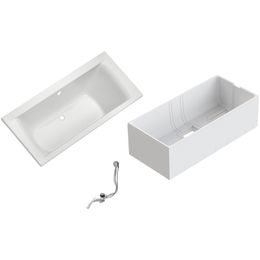 Badewanne Ottofond, B:90cm H:58cm L:190cm T:90cm, wei&szlig;, Sanit&auml;racryl, Badewannen, "Set Duobadewanne", 1900/900 mm, Duobadewanne