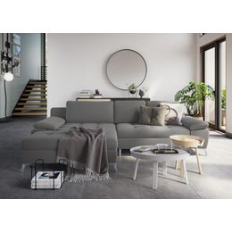 Sit & More Ecksofa SIT & MORE, B:290cm T:163cm, grau, Wohnzimmer, Sofas, "Latigo L-Form", mit Mega-Recamiere, wahlweise mit Schlaffunktion und Bettkasten