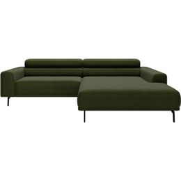 Sch&ouml;ner Wohnen Kollektion Ecksofa, B:258cm H:71cm T:217cm, gr&uuml;n, SCH&Ouml;NER WOHNEN-KOLLEKTION, 95% Polyester, 5% Nylon, Wohnzimmer, Sofas, "Tossa, Modernes Design trifft smarte