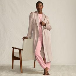 LANDS' END Morgenmantel aus Samt f&uuml;r Damen in Petite-Gr&ouml;&szlig;e, Damen, size: petite, Pink, Polyester/Polyester-Mischung, by Lands' End