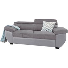 2-Sitzer COTTA, B:195cm H:74cm T:103cm, grau, Kunstleder SOFTLUX / Luxus-Microfaser (100% Polyester);Flachgewebe (100% Polyester) / Struktur fein (