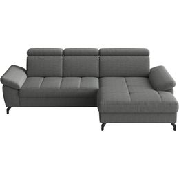 Sit & More Ecksofa SIT & MORE, B:264cm H:84cm T:181cm, grau, 100% Polyester, Wohnzimmer, Sofas, "Vanity, L-Form, B: 264 cm", Inkl.Sitz-,Kopf-und