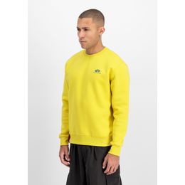 Herren Sweater "Basic Sweatshirt SL", gelb, Gr. S, Alpha Industries, Obermaterial: 80% Baumwolle, 20% Polyester, Sweatshirts