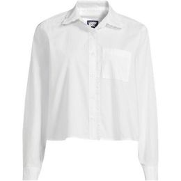 LANDS' END Verk&uuml;rztes Hemd mit R&uuml;schen f&uuml;r Damen, Damen, size: regular, Wei&szlig;, Baumwolle, by Lands' End