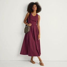 LANDS' END Ausgestelltes &auml;rmelloses Midikleid f&uuml;r Damen, Damen, size: regular, Rot, Baumwolle/Baumwoll-Mischung, by Lands' End