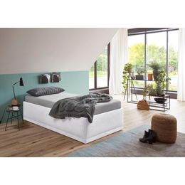 Polsterbett, B:126cm H:34cm L:206cm, wei&szlig;, Westfalia Schlafkomfort, Bezug Bett: Veloursstoff 100% Polyester oder Microfaser (100%