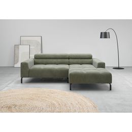 Ecksofa Home Affaire, B:223cm H:71cm T:179cm, gr&uuml;n, 88% Polyester, 12% Polyacryl, Wohnzimmer, Sofas, "Claya, 223 cm breit, L-Form,