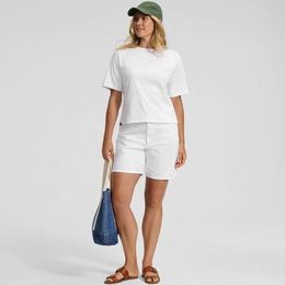 LANDS' END Kastiges Supima Interlock-Shirt '63 in Petit-Gr&ouml;&szlig;e, Damen, size: petite, Wei&szlig;, Baumwolle, by Lands' End