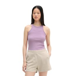 Marc O'Polo MARC O'POLO Damen T-Shirt "aus elastischem Rippjersey", lila, Gr. XL, unifarben, Obermaterial: 97% Baumwolle, 3% Elasthan, Shirts