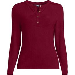 LANDS' END Henley-Shirt mit langen &Auml;rmeln f&uuml;r Damen, Damen, size: regular, Rot, Viskose, by Lands' End