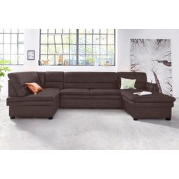 Sit & More Wohnlandschaft SIT & MORE, B:319cm H:89cm T:168cm, braun, Flachgewebe (100% Polyester);Luxus-Microfaser1 (100% Polyester);Luxus Microfaser2 (90%