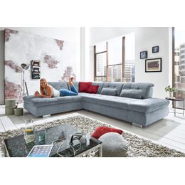 Ecksofa DIE PLANBAR, B:323cm H:84cm T:260cm, grau, 100% Polyester, Wohnzimmer, Sofas, "MP-IN17004 L-Form, Breite 323 cm, mit Federkern-Polsterung",