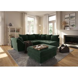 Ecksofa Collection AB, B:247cm H:87cm T:189cm, gr&uuml;n, Microfaser PRIMABELLE (100% Polyester), Struktur (90% Polyester, 10% Polyacryl), Samtvelours