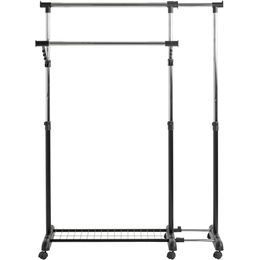 Garderobenst&auml;nder HAKU, B:94cm H:103cm T:49cm, schwarz, Kunststoff, Metall, Schlafzimmer, Garderobenst&auml;nder, "Garderobe, Garderobenst&auml;nder,