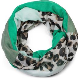 styleBREAKER Damen Loop "Leo Loop Schal im Colour Blocking Style", gr&uuml;n, Modisch, Obermaterial: 100% Viskose CV., Modet&uuml;cher