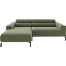 Ecksofa Home Affaire, B:223cm H:71cm T:183cm, gr&uuml;n, 95% Polyester, 5% Nylon, Wohnzimmer, Sofas, "Ecksofa, L-Form, incl. Kopfteilverstellung, Breite