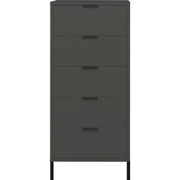 M&auml;usbacher Kommode M&Auml;USBACHER, B:51cm H:121cm T:45cm, grau, Holzwerkstoff, Sideboards, "Bonnie", Kommode mit Quadratgestell