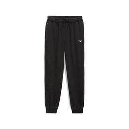 Puma Damen Sporthose "Essentials Elevated Relaxed Wash Jogginghose Herren", schwarz, Gr. S, bedruckt, Obermaterial: 34% Polyester, 66% Baumwolle.