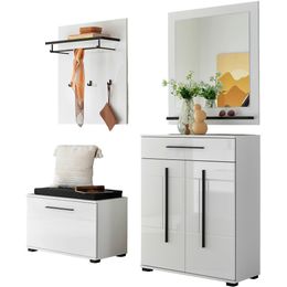 Garderoben-Set Home Affaire, B:170cm H:200cm T:39cmwei&szlig;, Flur, Kastenm&ouml;bel-Sets, "Cantara, moderne Garderobe, Komplettset mit viel Stauraum"