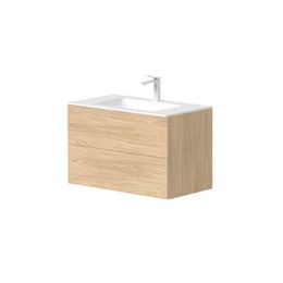 Waschtisch Welltime, B:81cm H:50cm T:46cm, beige, Badezimmer, Waschtische, "Gama", inklusive Waschbecken, mit Push-to-Open-Funktion, FSC zertifiziert
