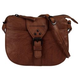 SPIKES & SPARROW Damen Umh&auml;ngetasche, SPIKES & SPARROW, braun, Leder, leicht gl&auml;nzend, unifarben, Taschen, echt Leder