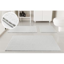 Badematte OTTO HOME, H:14mm, wei&szlig;, Polyester, Badematten, "Kaelan, weicher Chenille", Badvorleger, Badteppich weiches Chenille, pastellfarben,