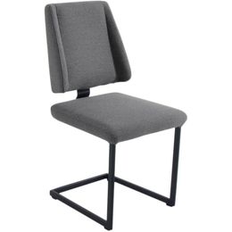 K+w Komfort & Wohnen Esszimmerstuhl, B:48cm H:95cm T:61cm, grau, K+W KOMFORT & WOHNEN, St&uuml;hle, "Longbeach, Freischwinger", mit Gestell und Abstandshalter in Metall