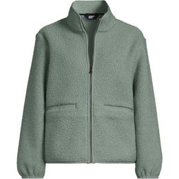 LANDS' END Boucl&eacute;-Fleecejacke, Damen, size: regular, Gr&uuml;n, Polyester, by Lands' End
