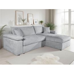 Ecksofa OTTO HOME, B:234cm T:162cm, grau, 100%Polyester, Wohnzimmer, Sofas, "Cosy L-Form, B: 234 cm, Sitzaufbau im Sandwich-Federkern", 2 Zierkissen,