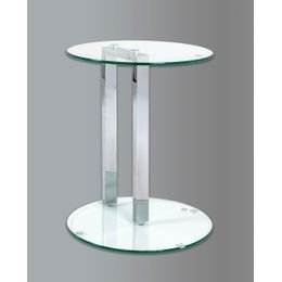 Beistelltisch HAKU, B:40cm H:50cm T:40cm, grau, Wohnzimmer, Tische, "Sofatisch, Wohnzimmertisch", rund - aus Metall Silber - &Oslash;/H 40/50 cm