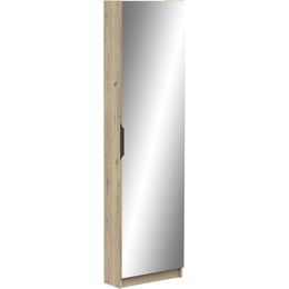 Schuhschrank Demeyere Group, B:50cm H:180,5cm T:20cm, braun, Holzwerkstoff, Flur, Schr&auml;nke, "Zapatero", SCHUHSCHRANK 1 TUER/1 SPIEGEL