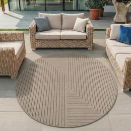 Ayyildiz Teppiche Outdoorteppich &raquo;NOVA 1202 , auch als L&auml;ufer und Rund&laquo; rund 8 mm H&ouml;he Material aus schmutzabweisendem Polypropylen, In-/Outdoor geeignet beige 