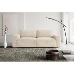 WERK2 Schlafsofa &raquo;Lima 245 cm modern und bequem&laquo; Cord, Schlaffunktion, Bettkasten beige 90% Polyester, 10% Nylon B/H/T: 245cm x 74cm x 102cm, Cord