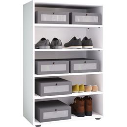 Schuhschrank Vcm, B:70cm T:37cm, wei&szlig;, Obermaterial: 100% Holz Wood., Flur, Schr&auml;nke, "XXL Holz Gro&szlig;er Schuhschrank Schuhregal Lona 5"