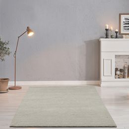 Wollteppich Theko, B:60cm H:25mm L:90cm, beige, Wolle, Wohnzimmer, Teppiche, "Hadj Uni, handgekn&uuml;pft", echter Berber Teppich, reine Wolle, meliert,