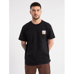 Brixton Shirt 'ALPHA SQUARE S/S TEE BLACK/GOLD/BROWN' Herren Gr&ouml;&szlig;e L schwarz