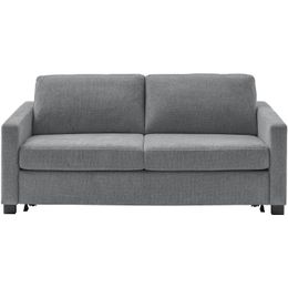 Schlafsofa Home Affaire, B:166cm H:81cm T:98cm, grau, 100% Polyester, Jugendzimmer, Sofas, "Vionelle, 2-Sitzer mit Kaltschaummatratze nach Wahl,