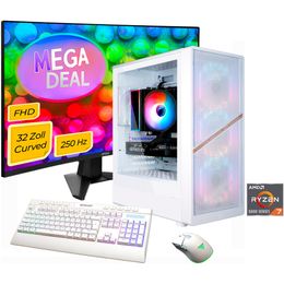 GAMEMAX Gaming-PC-Komplettsystem "MegaDeal AERIS MW 2874 AMD Ryzen 7 5700X 32GB 1TB SSD RTX 5060", Microsoft Windows 11 Home (64 Bit), 32 GB RAM