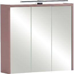 Spiegelschrank Schildmeyer, B:65cm H:62,7cm T:16cm, rosa, FSC-zertifizierter Holzwerkstoff, Badezimmer, Schr&auml;nke, "PIAZZA, inkl. Beleuchtung, Breite