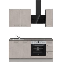 K&uuml;chenzeile Nobilia, B:180,3cm H:216,6cm T:60cm, grau, Komplettk&uuml;chen-Sets, ""Riva II", NEU: individuell anpassbar mit gratis Profi-Beratung",
