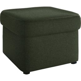 Polsterhocker DOMO collection, B:61cm H:40cm T:61cm, gr&uuml;n, Microfaser PRIMABELLE (100% Polyester) / Struktur (90% Polyester; 10%