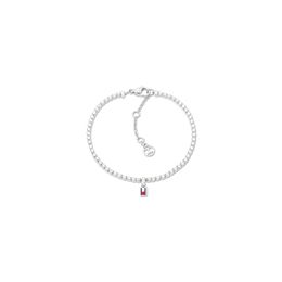 Tommy Hilfiger Damen Tennisarmband "TH TENNIS", 19cm, Edelstahl, silber, Edelstahl, Armb&auml;nder, mit Glasstein - Emaille