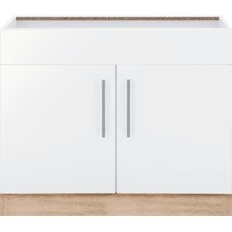 Wiho-K&uuml;chen Sp&uuml;lenschrank WIHO K&Uuml;CHEN, B:100cm H:82cm T:57cm, wei&szlig;, K&uuml;che, Schr&auml;nke, "Cali", 100 cm breit, ohne Arbeitsplatte