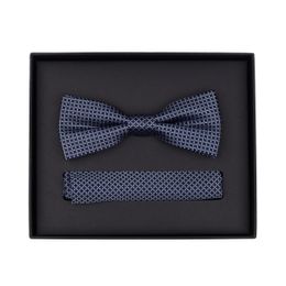 Venti Herren Fliege "Venti Set aus Fliege und Einstecktuch gemustert", blau, 100% Seide, Fliegen