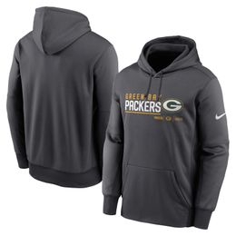 Nike Damen Kapuzenpullover "Nike Hoodie Green Bay Packers Nike Therma", grau, Gr. XXL, 100% Polyester, Pullover