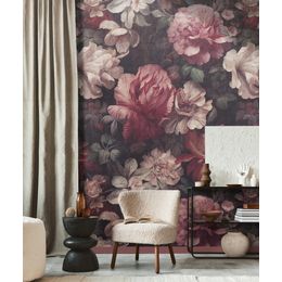 Livingwalls LIVING WALLS Fototapete "The Wall 4 Flowers &ndash; Gro&szlig;formatige Bl&uuml;ten Vlies-Fototapete", B/L: 1,59m x 2,8m, Rollen: 1, bunt, Schlafzimmer, Tapeten,