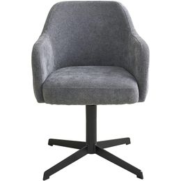 Sch&ouml;ner Wohnen Kollektion Esszimmerstuhl, B:59cm H:86cm T:63cm, grau, SCH&Ouml;NER WOHNEN-KOLLEKTION, Polyester, St&uuml;hle, "MARLOY, 360 drehbar mit R&uuml;ckholfunktion", mit