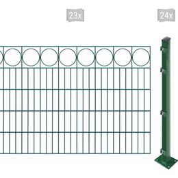 Arvotec Doppelstabmattenzaun "EASY 100 zum Aufschrauben "Ring" mit Zierleiste", H/L: 100cm x 46m, Pfosten: 24 Stk., gr&uuml;n, Zaunelemente, Zaunh&ouml;he 100